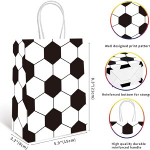 16 PCS Soccer Party Favor Bags Soccer Treat Bags Soccer Goodie Bags Soccer Gift Bags Soccer Themed Party for Kids Boys Girls Birthday Party Supplies Decorations