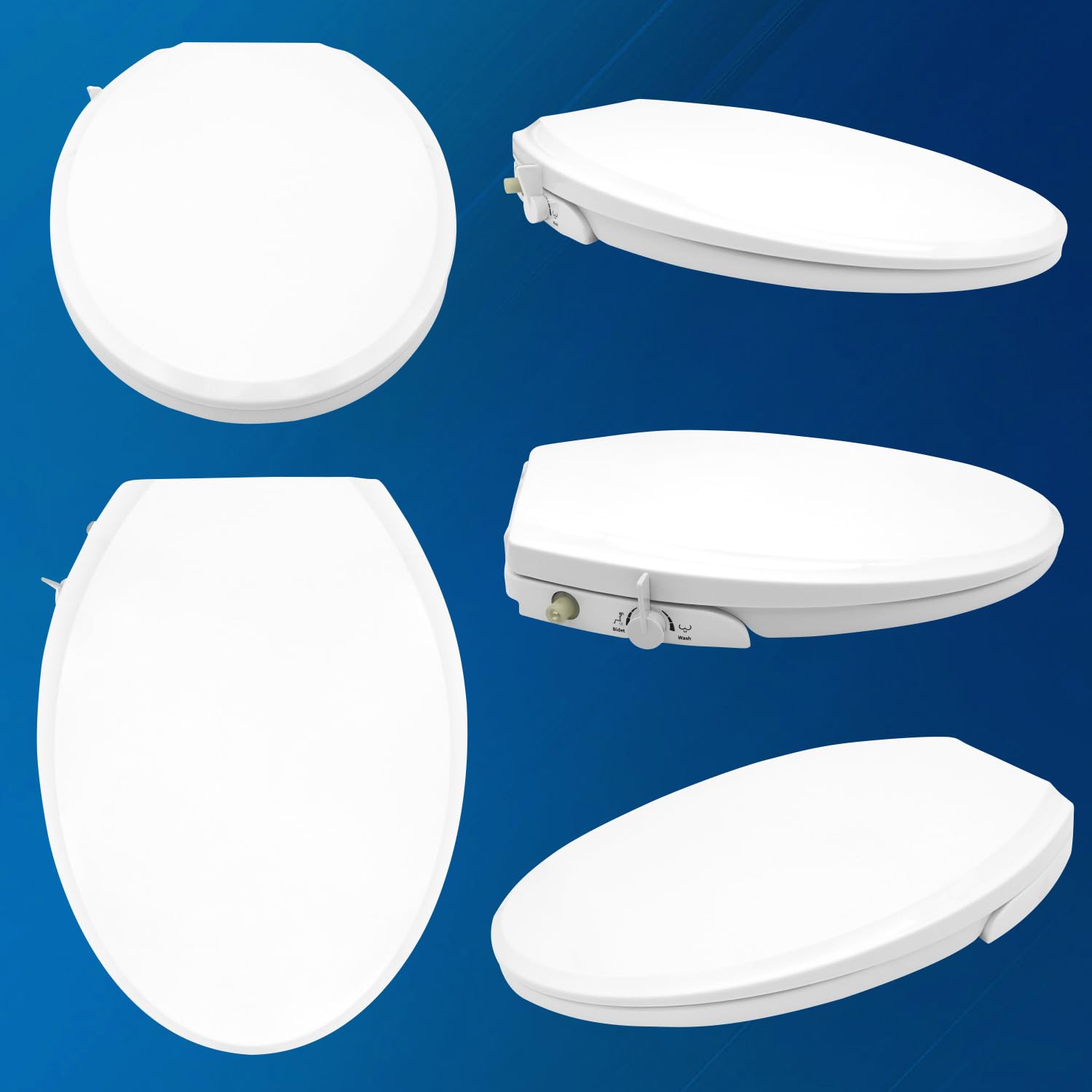 Smart Bidet Toilet Seat with Self-Cleaning, Soft Close Seat Cover, Front/Rear Wash