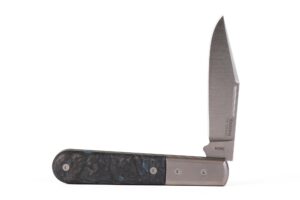 lionsteel barlow traditional gentlemen’s folding pocket knife, collector quality folder for edc, titanium bolsters, m390 steel, made in italy (clip point, blue carbon fiber)