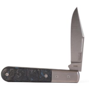 LionSTEEL Barlow Traditional Gentlemen’s Folding Pocket Knife, Collector Quality Folder for EDC, Titanium Bolsters, M390 Steel, Made in Italy (Clip Point, Blue Carbon Fiber)