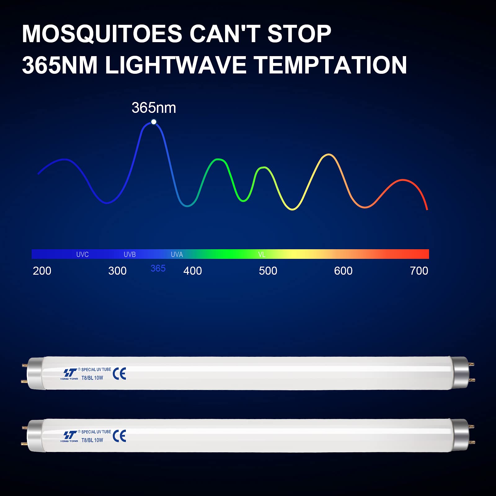 Generic 2 Pack 10W UV Bulbs Mosquito-lured Tubes Standard T8 Light Tube 10 Watts UV Light Bulb Replacement Compatible with 20W Electric Bug Zappers Mosquito Killers 13 Inches, White