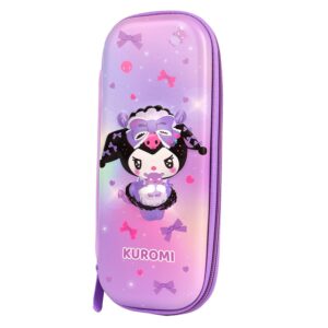 soocute pencil case for girls cute anime pencil box for kids kawaii pen pouch school supplies stationery organizer box purple