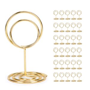 30 pcs mini place card holders,place card holders, wire picture holders, small table card holders, photo holders for centerpieces, wedding reception, party, birthday (gold)