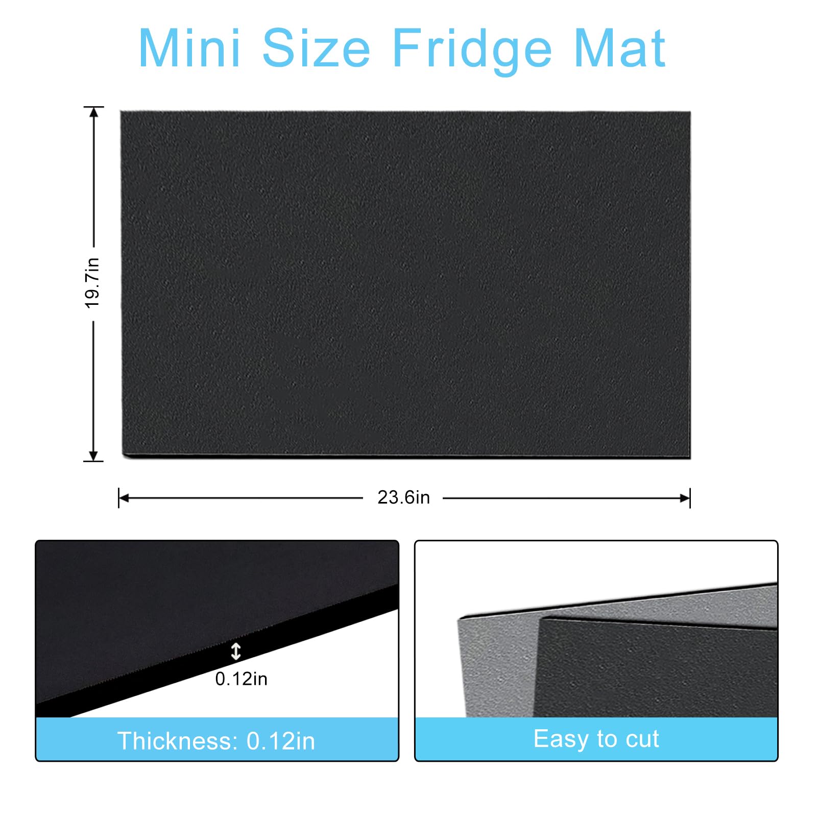 Mat for Commercial Ice Maker, Mat for Freestanding and Under Counter Ice Maker Absorbent Drying Mat for Kitchen Appliance, Ice Maker Machine Mat for Home, Bar, Restaurant, Hotel, 23.6''x19.7'', Black