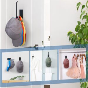 Letohoumia 4 Pack Hat Hooks for Wall, Strong Adhesive Hat Hanger Holder for Baseball Caps, Multi-Purpose Hook Organizer Can Hold More Than 10 Hats for Door/Closet