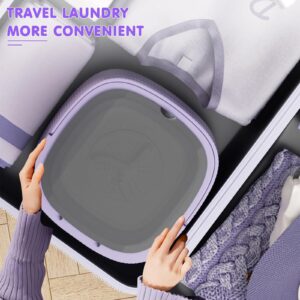 Portable Washing Machine, 8L Capacity Mini FoldableWasher with Drain Basket, 2-in-1 Laundry Machine for B.aby Clothes, Underwear, Aparment, Camping, Rv, Travel