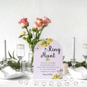 Lemon Bridal Shower Party Ring Scavenger Hunt, The Ring Hunt Game, 1 Sign & 30 Rings, Bridal Shower Decoration, wedding party games(xzjz13)