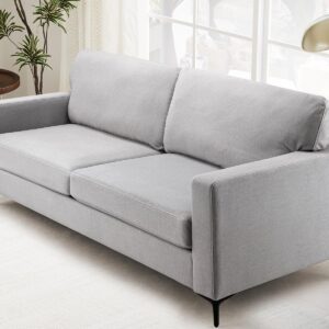 IDEARHOUSE 82 Inch Sofa, Comfy Couch, Modern Sofa, 3 Seater Sofa with Linen Fabric, Sofa Couch for Living Room Apartment Lounge Cozy Lounge Sofa,(Light Gray)