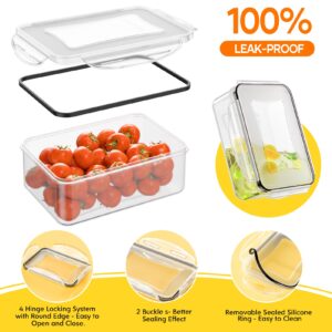 52 PCS Food Storage Containers with Lids Airtight (26 Lids & 26 Containers)- Reusable Plastic Leakproof Meal-Prep Container for Kitchen Storage Organization Microwave/Dishwasher Safe with Labels & Pen