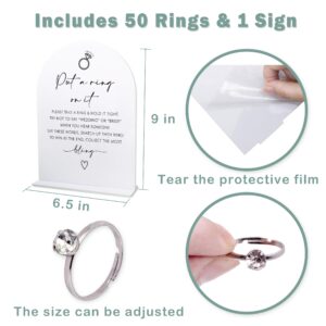 stizak Minimalist Bridal Shower Decorations, Wedding Shower Games, Popular Bridal Shower Game, Put A Ring On It Game, 1 Sign and 50 Rings(dsxn10)