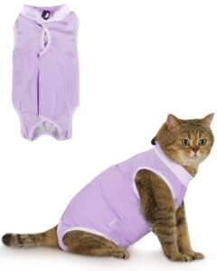 anwa breathable cat recovery suit female, cat onesie for cats after surgery female, cat surgery recovery suit female