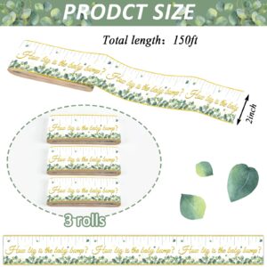 gisgfim 150ft Baby Shower Games Belly Measuring Tape for Baby Shower Gender Reveal Tummy Measure Baby Bump Tape Supplies Measure Tape Game Party Favors for How Big Is Mommys Belly Game(Eucalyptus)