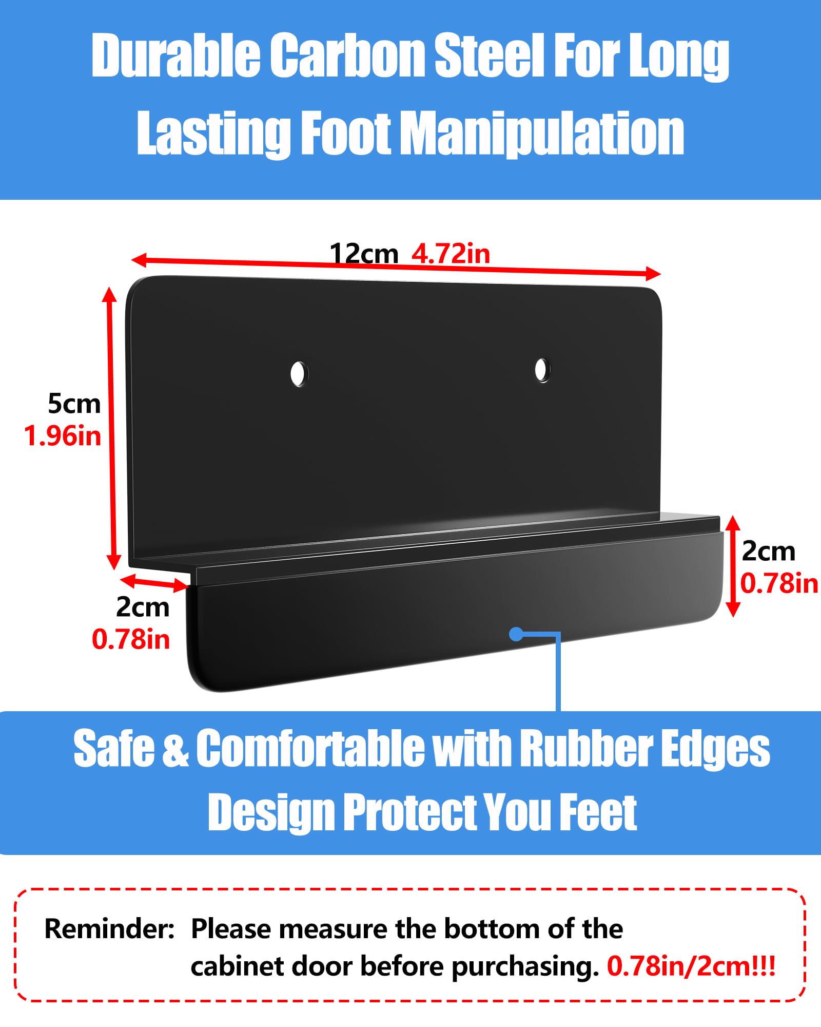 Cabinet Foot Pull for Trash Drawer, Trash Cabinet Foot Pull, Touchless Hands Free Design for Full Overlay Cabinet Door