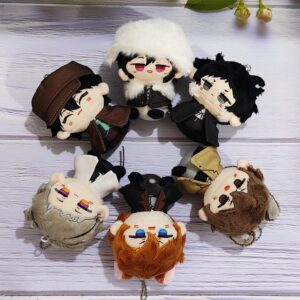 YLEAFUN Anime Plush Dazai Osamu Nakahara Chuuya Soft Figure Ranpo Edogawa Soft Stuffed Figure Cute Plush Pendant Bags Keychain Gifts 4.72inch