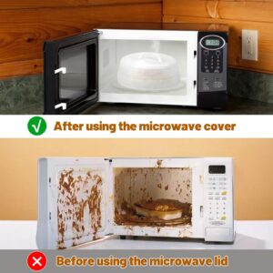 Microwave Splatter Cover, 11.8" Foldable Silicone Clear Microwave Plate Cover With Water Steamer, Vent And Handle, Dishwasher-Safe, Microwave Lid Cover And Splatter Guard, Microwave Cover For Food