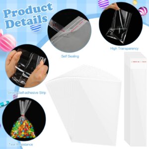 400 Pcs Cellophane Treat Bags with Ties 4"x6" and Pretzel Rod Bags 2"x10" with 50ct 6-inch Paper Lollipop Sticks,200ct Twist Ties for Treat Pretzel Candy Cookie Lollipop Party Christmas,Halloween