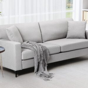 IDEARHOUSE 82 Inch Sofa, Comfy Couch, Modern Sofa, 3 Seater Sofa with Linen Fabric, Sofa Couch for Living Room Apartment Lounge Cozy Lounge Sofa,(Light Gray)