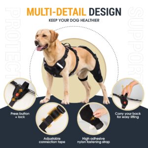 Dog Knee Brace Support for Torn ACL Leg, Dog Hip Dysplasia Brace, Full Body Fixation Ensures Stability, Dog Knee Braces Relieve Aching Muscles and Reduce Joint Pain and Inflammation (Size:L)