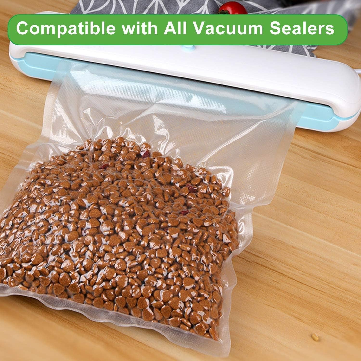 DoCatop Vacuum Sealer Bags, 250 Quart Vacuum Sealed Storage Bags for Food Saver 7.8" x 11.8" Durable PreCut Bag Commercial BPA Free Food Vac Bags for Food Storage Meal Prep or Vide Cooking