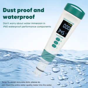 Norpolifomor Pool Salt Tester,pH Meter with Audio, TDS/PPM Tester,Salt Water Test for Swimming Pool, Hot Tub Spas,Koi Fish,Seawater, Aquariums & Hydroponics,Battery Power Rechargeable