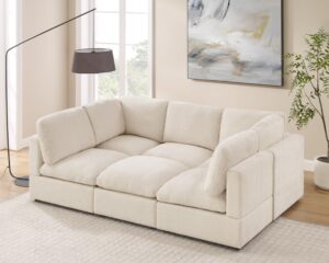 vanomi modular sectional sofa, convertible sleeper sofa modular sectional sofa bed with ottoman, 6-seat sectional sofas for lving room