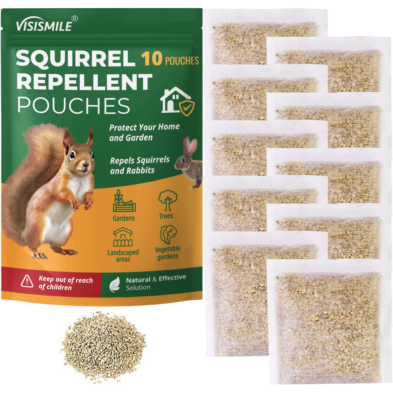 Squirrel Rabbit Repellent Outdoor Garden: Squirrel Deterrent for Plants - Chipmunk and Rabbit Repellent for Backyard - Keep Squirrels Away from Attic