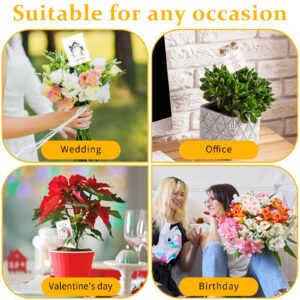 Bremorou 20 Pcs Flower Card Holder Stick Floral Card Holder Picks Round Photo Memo Holder Pick 12 Inch Gold Floral Card Holder Clip Wire Place Card Holder For Wedding Birthday Cake Party Favor