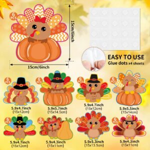 Thanksgiving Decorations 54 Pcs Turkey Cutouts Cartoon Turkey Paper Cutting Decor for Home Party School Bulletin Board Classroom Fall Theme Thanksgiving Party Supplies