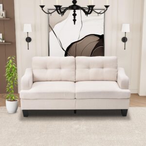 royalcraft modular sectional sofa, memory foam, button tufted designed, 3 seats sofa couch for living room, beige velvet