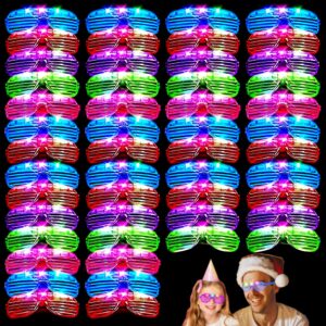 zaaaslsm 40 pack led glasses,light up glasses,glow glasses glow in the dark party supplies suitable for kids/adults, rave neon flashing party for birthday mardi gras new year's eve party decoration