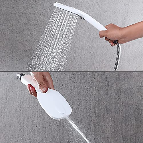 SYLKWOR Kitchen Faucet,Bathroom Faucet/Tap,Bathtub Faucet Brass White Bathtub Tap with Handheld Sprayer Tub Faucet Wall Mount Bathroom Bathtub Mixer Tap Single Handle Bathtub Filler Mixer Tap