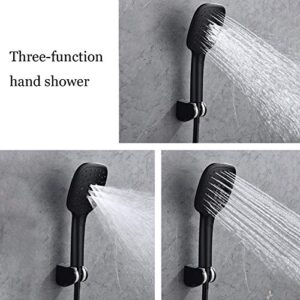 SYLKWOR Kitchen Faucet,Bathroom Faucet/Tap,Bathtub Faucet Brass Bathtub Tap Single Handle Dual Control Tub Faucet Wall Mounted Bathroom Bathtub Mixer Tap with Functions Handheld Shower/Black