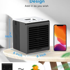 CENSTECH 3-IN-1 Mini Air Conditioner with Remote, Top Splash-Proof Design, 3 Speeds Small Portable Air Conditioner, Large Capacity Tank & USB Power Air Cooler, Desk Air Conditioner for Office Bedroom