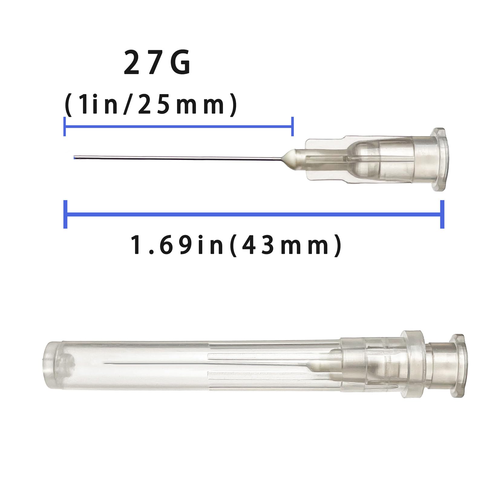 100Pack 27Ga 1 inch Needle Luer Lock Lab Dispensing Accessories for Measuring,Refilling Inks