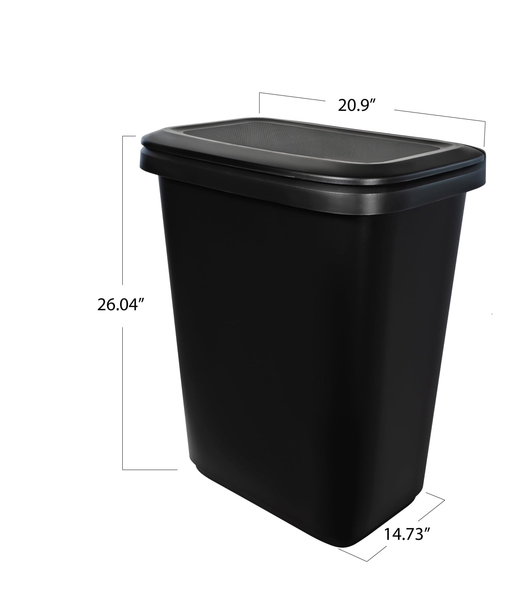 BescZepH 20.4 Gallon Trash Can, Plastic Dual Function Divided Extra Large Kitchen Trash Can, Black