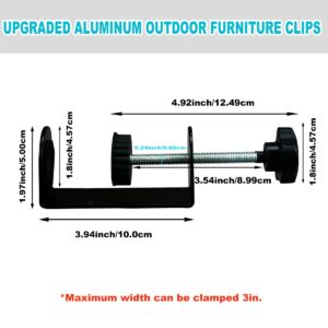 Adjustable Furniture Clips Sectional Patio Couches Connectors 3 inch Wicker Chair Fasteners Clamps 4 Sets