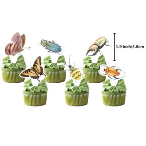 32 Pieces Bugs Party Supplies Includes Bugs Happy Birthday Banner Cake Topper Cupcake Toppers Balloons Insect Theme Party for Baby Shower Boys and Girls Birthday Decorations