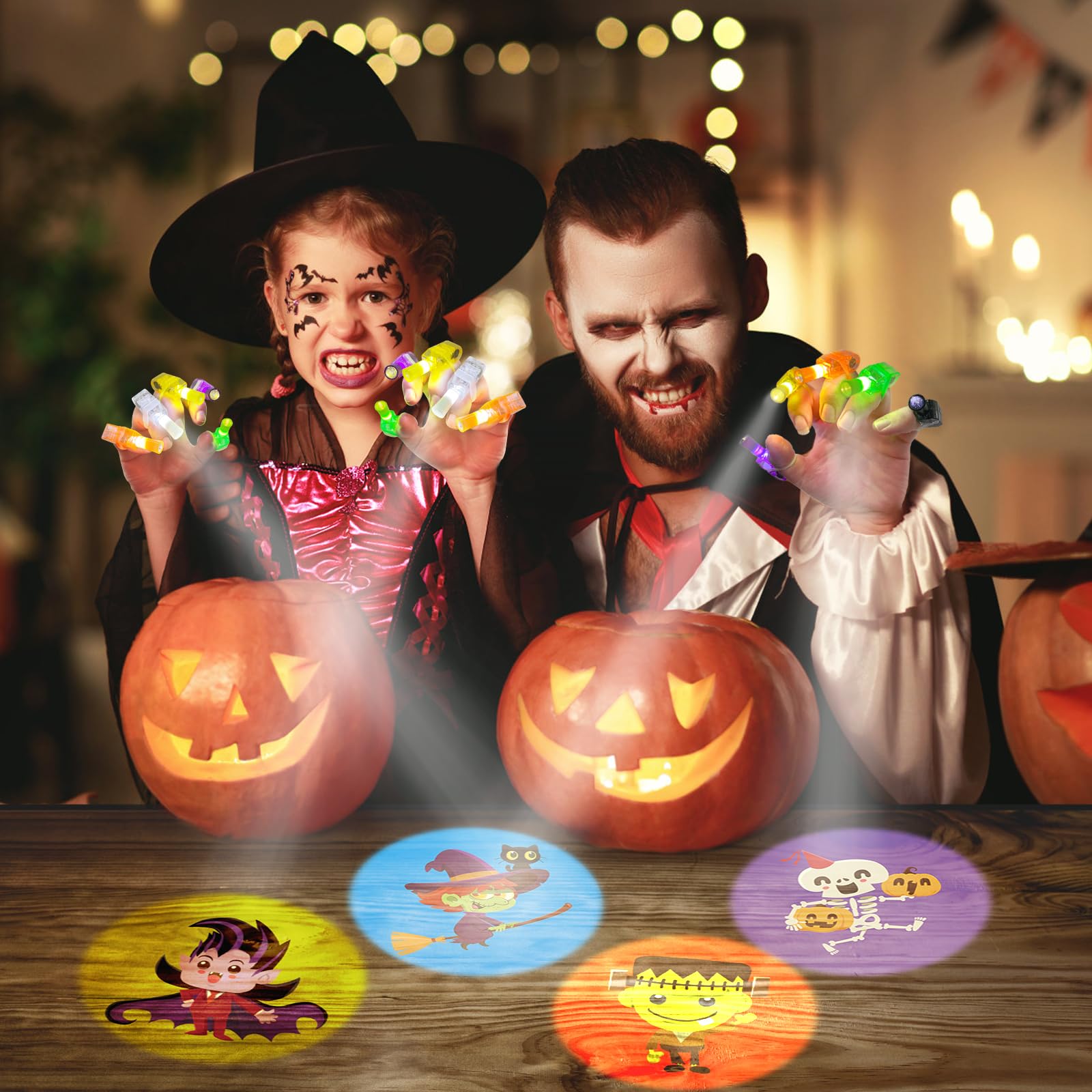 Halloween Party Favors for Kids, 36 Pcs Halloween LED Light Up Finger Lights Toys Goodie Bag Pinata Fillers, Trick or Treats Glow In The Dark Toys Bulk for Halloween Party Classroom Gifts Prizes