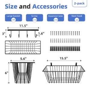 Simple Trending 8 Pack Spice Rack with 8 Hooks For Kitchen, Wall Mount Hanging Spice Organizer For Holds 192 Spice Jars,Bathroom or Pantry Door, Storage, Black