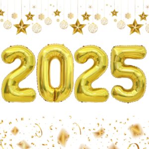 2025 balloons, 40 inch 2025 number balloons, 2025 gold balloons, large foil happy new year balloons for new year eve party supplies 2025, new years decorations 2025, christmas, graduations, birthday