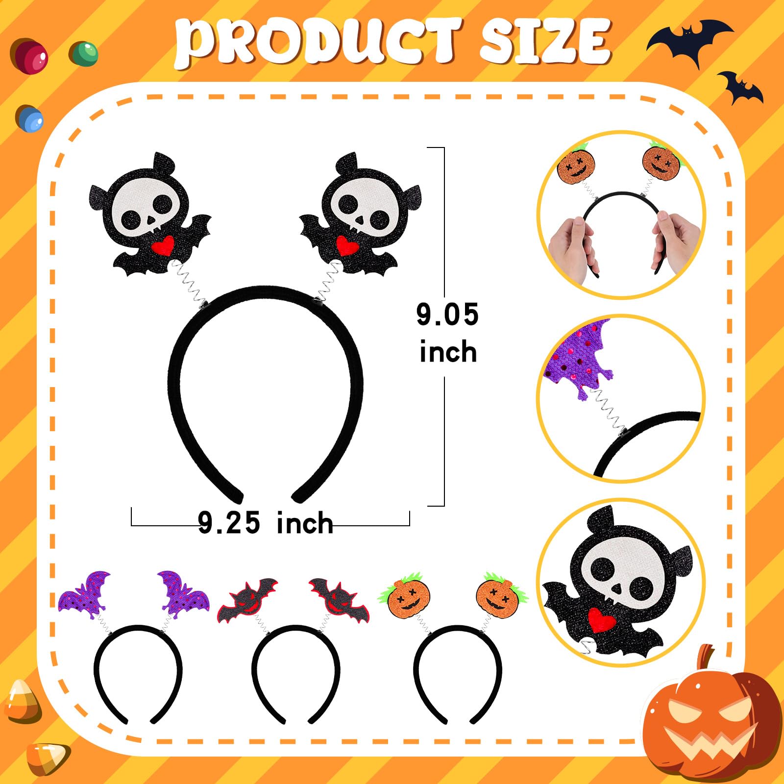 MGparty 16 PCS Halloween Party Decorations, Halloween Headbands and Glasses Frames Set for Kids Women Men Halloween Party Favors Photo Booth Props