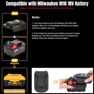 for Milwaukee Battery Adapter (for M18 Battery to for DeWalt 20V Tools)