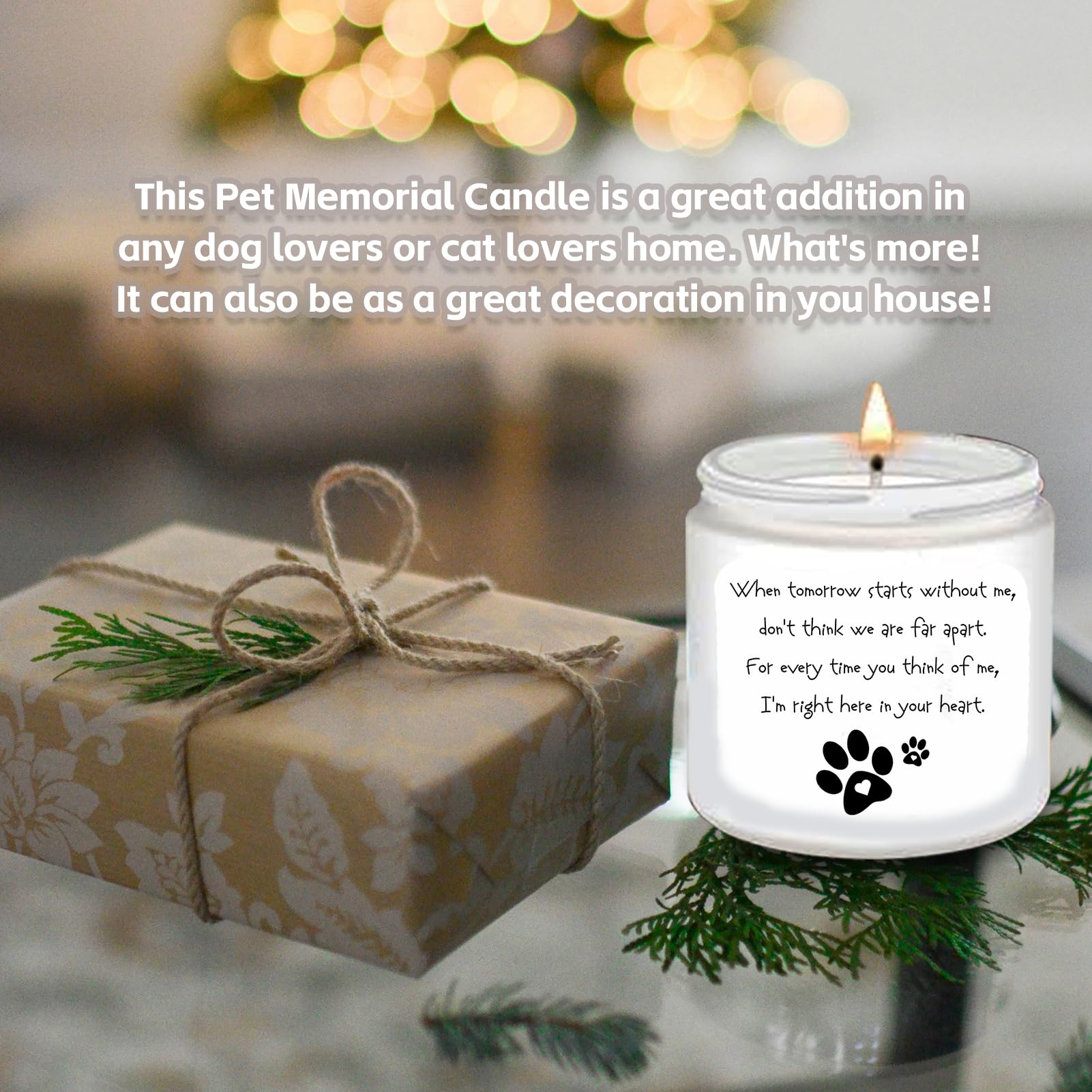 Dog Memorial Gifts for Loss of Dog, Dog Bereavement Gifts, Loss of Dog Sympathy Gift, Pet Memorial Gifts for Dogs Cats, Dog Passing Away Gifts, Pet Loss Gifts, Sympathy Candle Gift for Friends Familes