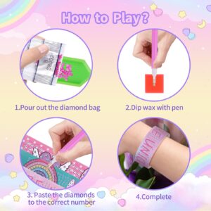 FIIOEOY Unicorn Gifts for Girls, 14PCS Unicorn Toys Birthday Gifts for Girls Age 3 4 5 6 7 8 Years Old with Light Up Star Pillow Plush Blanket Diamond Art Bracelet, Girls Kids Toys