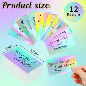 Yeaqee 360 Pcs Employee Appreciation Kudos Cards Thank You Cards for Customer Service Week Gifts Blank Backside Holographic Cards Ideal for Thanksgiving Christmas Family