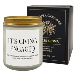 ayxvt engagement candle, engagement gifts for couples him her, gifts for newly engaged couples, bridal shower gifts, engaged candle, wedding candle, it's giving engaged scented candles