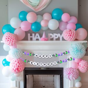 Friendship Bracelet Birthday Banner with Stars Moons Shape - Customizable Musical Birthday Bash Banner Bracelet Decor -Mermaid & Space Themed Parties, Gradient Colors