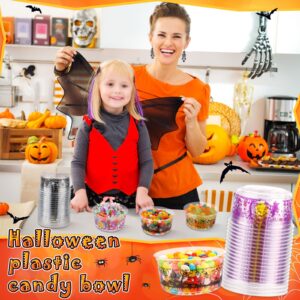 Funnymoom 60 Pcs Halloween Candy Bowl Trick or Treat Plastic Serving Bowl Tableware Halloween Candy Dish Halloween Party Supplies Salad Bowls Plastic Serving Bowls for Halloween Party