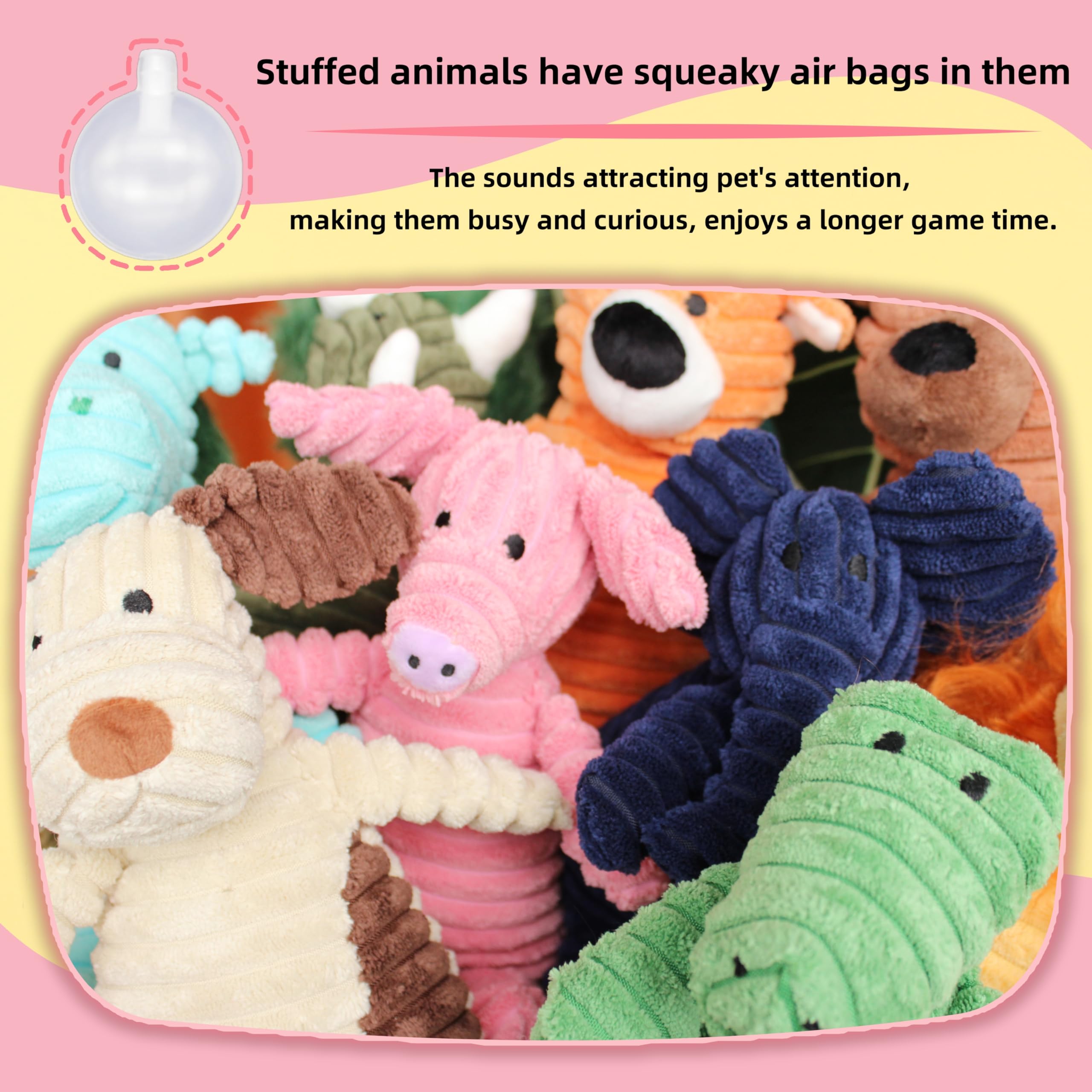 SOCOWVAKA Animal Series Plush Dog Toy Squeaky Dog Toys Dog Toys for Puppy Toys for Small Dogs and Medium Dogs (Crocodile Dog Moose)