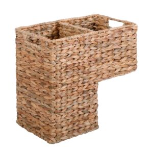 synovana stair basket water hyacinth storage basket handwoven wicker storage basket rattan storage organizer for bedroom living room laundry room